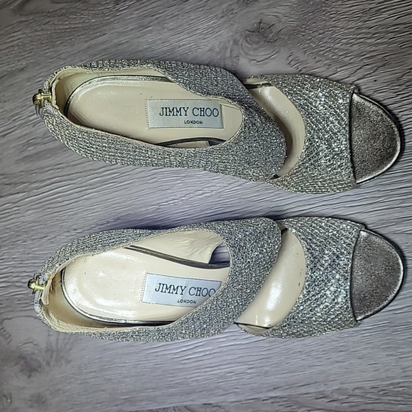 Jimmy Choo | Shoes | Jimmy Shoo London Size 365 Gold Silver | Poshmark